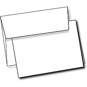 Heavyweight White Blank Cards With White Envelopes 4.25"x5.5" Greeting Cards Blank Cards And Envelopes Printable Note Cards With Corresponding Envelopes (25 Pack)
