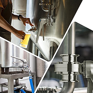 JMCOLMT 2 Inch Butterfly Valve 2 Pcs Sanitary Stainless Steel 304 with Trigger Handle Tri Clamp Butterfly Valve