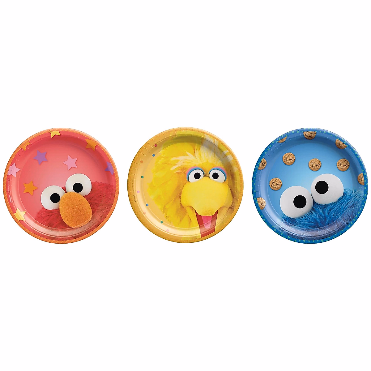 Sesame Street Party Supplies Pack Serves 16 Guest: Assorted 7" Plates and Beverage Napkins - Includes Birthday Candles (Bundle for 16)