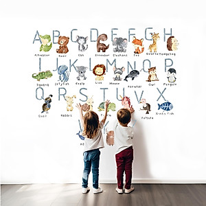 ABC Wall Stickers, Alphabet Wall Decals, Animal Alphabet Wall Decals, Classroom Wall Decals, ABC Wall Decals, Wall Stickers for Kids ABC Letters, ABC Decal for Kids Room