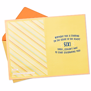 Hallmark 6th Birthday Card for Kids with Detachable Pop It! Toy