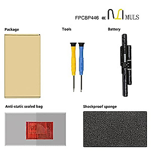 MULS 72Wh FPCBP446 Laptop Battery Replacement for Fujitsu LifeBook T725 T726 Series Notebook FPCBP446AP FMVNBP236 FPB0344S FPB0318S CP673831-01 CP702410-01 CP743061-01 6400mAh 11.25V 6-Cell