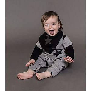 NUNUNU Baby Long Sleeve Playsuit, 100% Cotton, For Infant Boys & Girls, White - Stars, 6-12 Months…