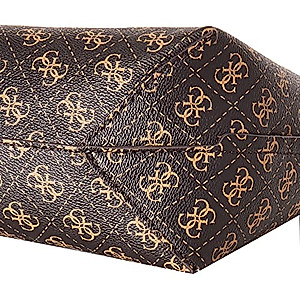 GUESS Womens Eco Brenton tote, Brown Logo, One Size US