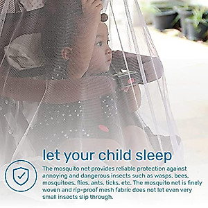 Enovoe Durable Baby Stroller Mosquito Net - Perfect Bug Net for Strollers, Bassinets, Cradles, Playards, Pack N Plays and Portable Mini Crib (White)