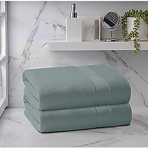 Belizzi Home Premium Cotton Oversized 2 Pack Bath Sheet 35x70 - 100% Pure Cotton - Ideal for Everyday use - Ultra Soft & Highly Absorbent - Machine Washable - Jade