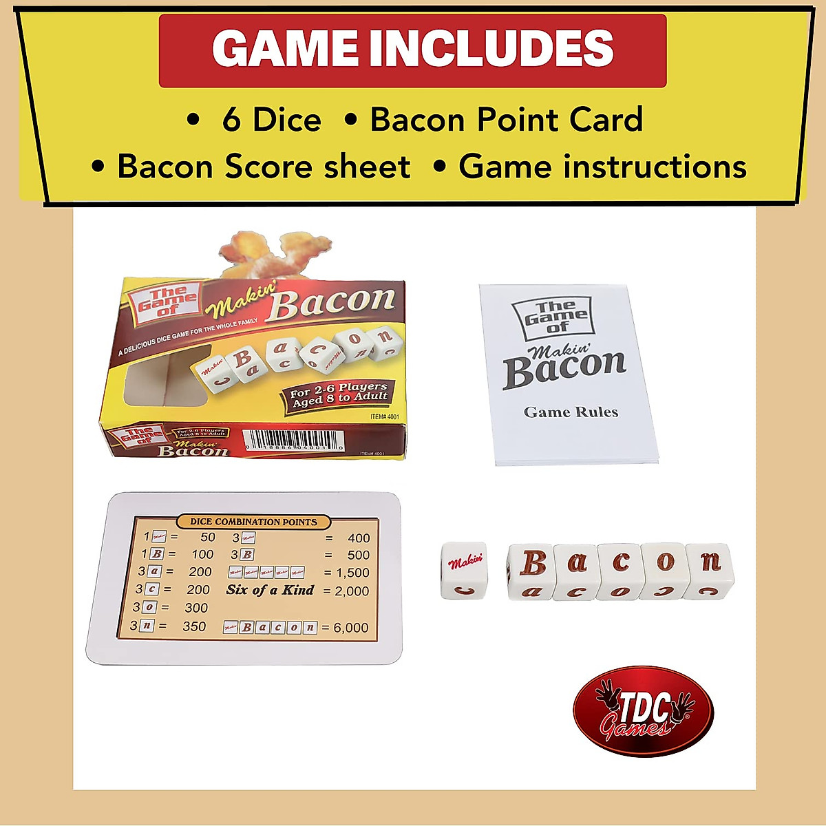 TDC Games Makin’ Bacon Dice Game