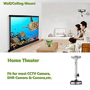 LANTWOO Universal Projector Wall Ceiling Mount Hanger, LCD/DLP Video Projection Mount Bracket Swivels & Tilts for Mini Projector, Silver-Grey