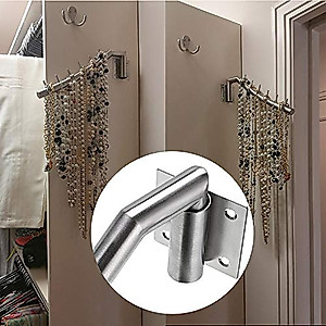 Wall Mount Clothing Rack - 2 Pack - Stainless Steel Hanging Drying Clothes Hanger with Swing Arm Holder - Heavy Duty Laundry Closet Storage Organizer Rod -Space Saver Clothing for Bedrooms, Bathrooms