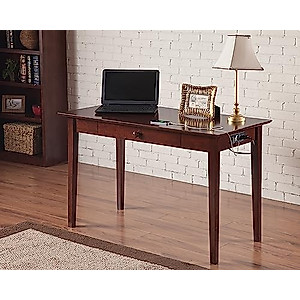 AFI, AH12114, Shaker Desk with Drawer and Charging Station, Walnut