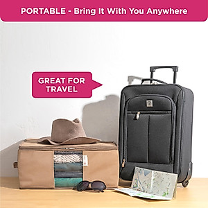 Clothes Storage Bag Organizer with Cedar Insert to Protect from Moth, Moist, Dirt, Dust etc. - Set of 2 Bags for Clothes, Sweaters, Beddings, Blanket, Blouses and More –Underbed Storage