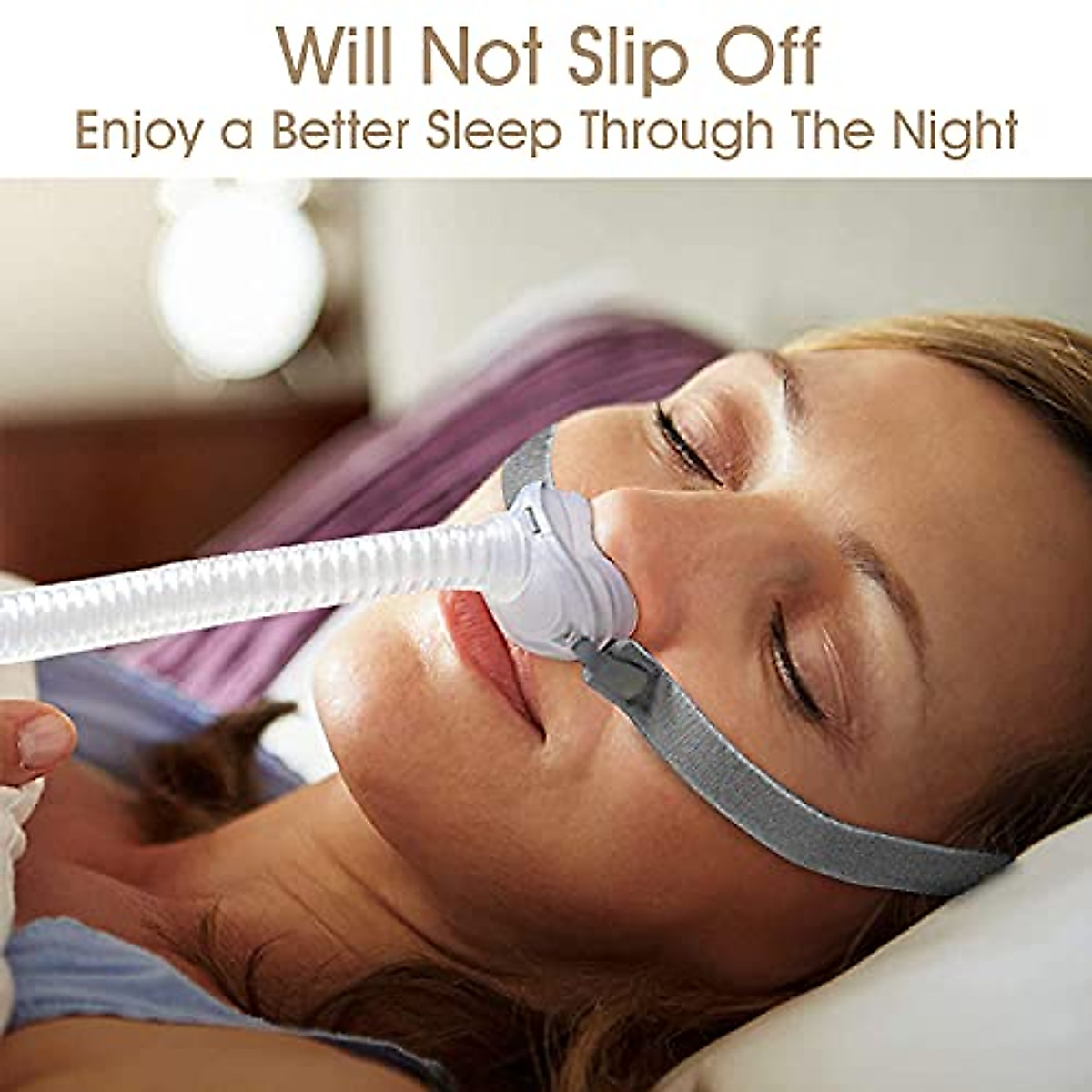 Resmed Airfit P10 Headgear Strap, Replacement CPAP Headgear Compatible with Resmed Airfit P10, 3 Elastic Straps and 6 Adjustment Clips