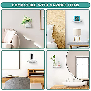 aplslpa Small Wall Shelf, 4.7" Floating Shelves for Speakers, Internet Router, Smart Home, Apple HomePod Mini, Echo Dot 4th, Security Camera– for Bedroom, Gaming Room, and Living Room (Silver)