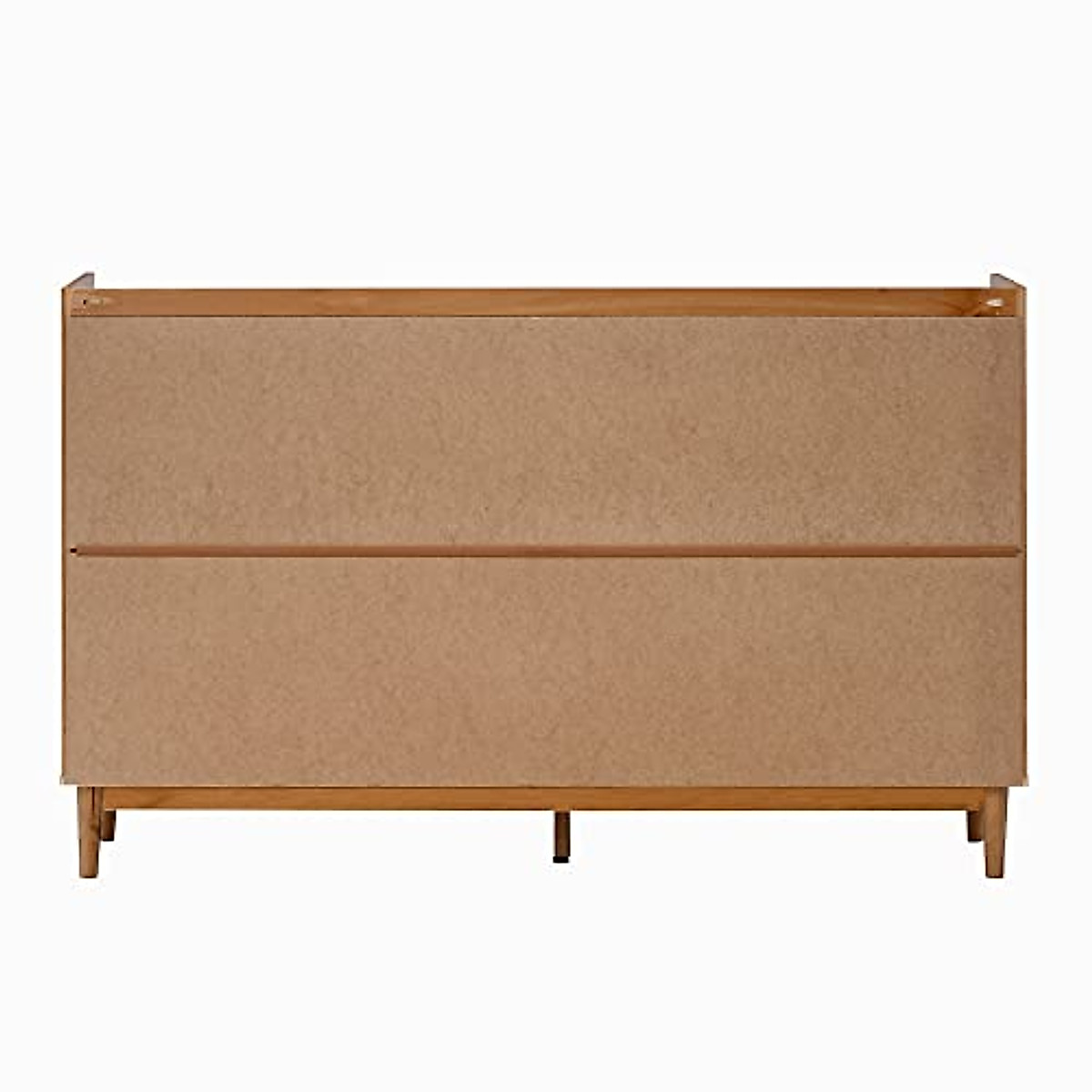 Walker Edison Blythe Mid-Century Modern Tray-Top Solid Wood 9-Drawer Dresser, 60 Inch, Caramel