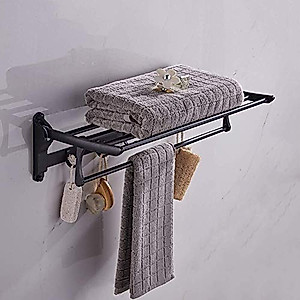 OMOONS Towel Rack Towel Rack Aluminum Towel Rack with Rod Holder Wardrobe Bathroom Hook Towel Rack