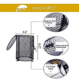 Reptile Anti-Scald Lamp Covers Heater Guard for Cage,Lights Bulb Lampshades for Lizards Spider Scorpion Protection Reptiles Supplies Industrial Grade(Round-Medium)