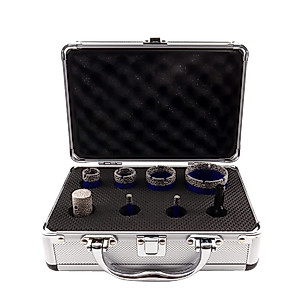 SHDIATOOL Diamond Core Drilling Bits Set for Porcelain Hole Saw Cutter for Tile Marble Ceramic Granite Kit 5/8-inch-11 8pieces