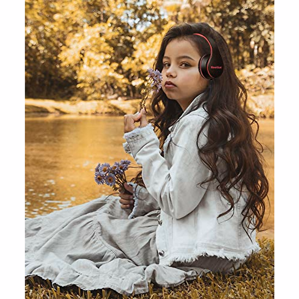 BESTGOT BG6002 Wired Kids Headphones for Kids Adults Children Headphones with Microphone Volume Control Foldable Headset with 3.5mm Plug Removable Cord (Black/Blue)