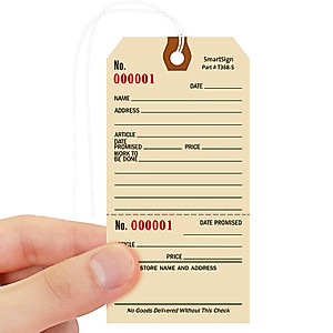 SmartSign Pack of 1000 Repair Tags with Attached String | 2.625" x 5.25" Manila Cardstock