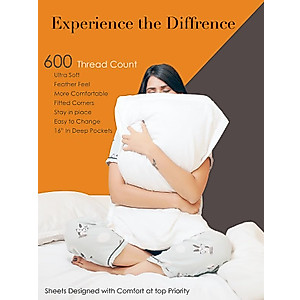 RAJVEER TEXTILE Zip On Fitted Sheet - Includes 1 Fitted Base + 2 Zip Sheet - Easy to Change, Won’t Pop Off Twin Sheet- 600 TC Cotton Fitted Sheet- 15” Deep Pocket Twin Size- Black