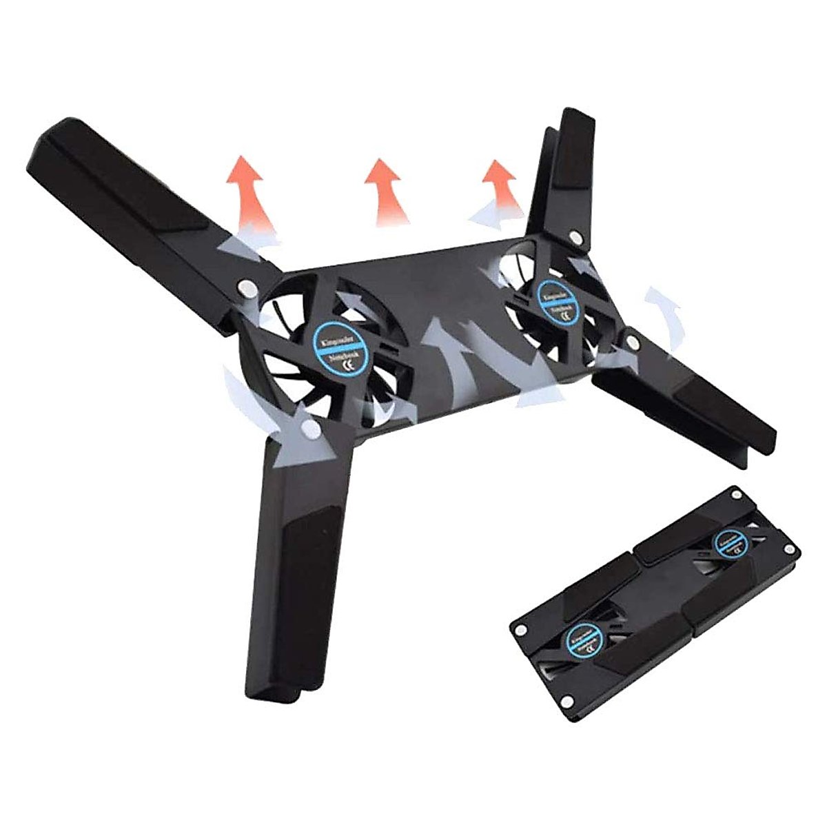 TAMOSH Computer Cooling Pad,Portable Notebook Radiator Foldable Dual Fan Cooling Pad Computer Notebook Computer Cooling