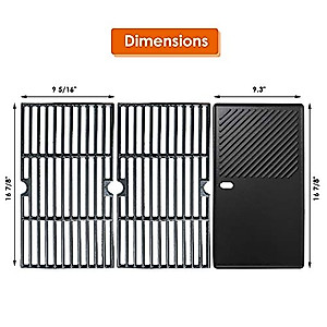 Uniflasy Grill Part Kit for Charbroil Advantage Series 4 Burner 463432215 466433016 469432215 463433016 Cooking Grate Griddle Heat Plate Tent Shield Grill Burner Pipe Adjustable Crossover