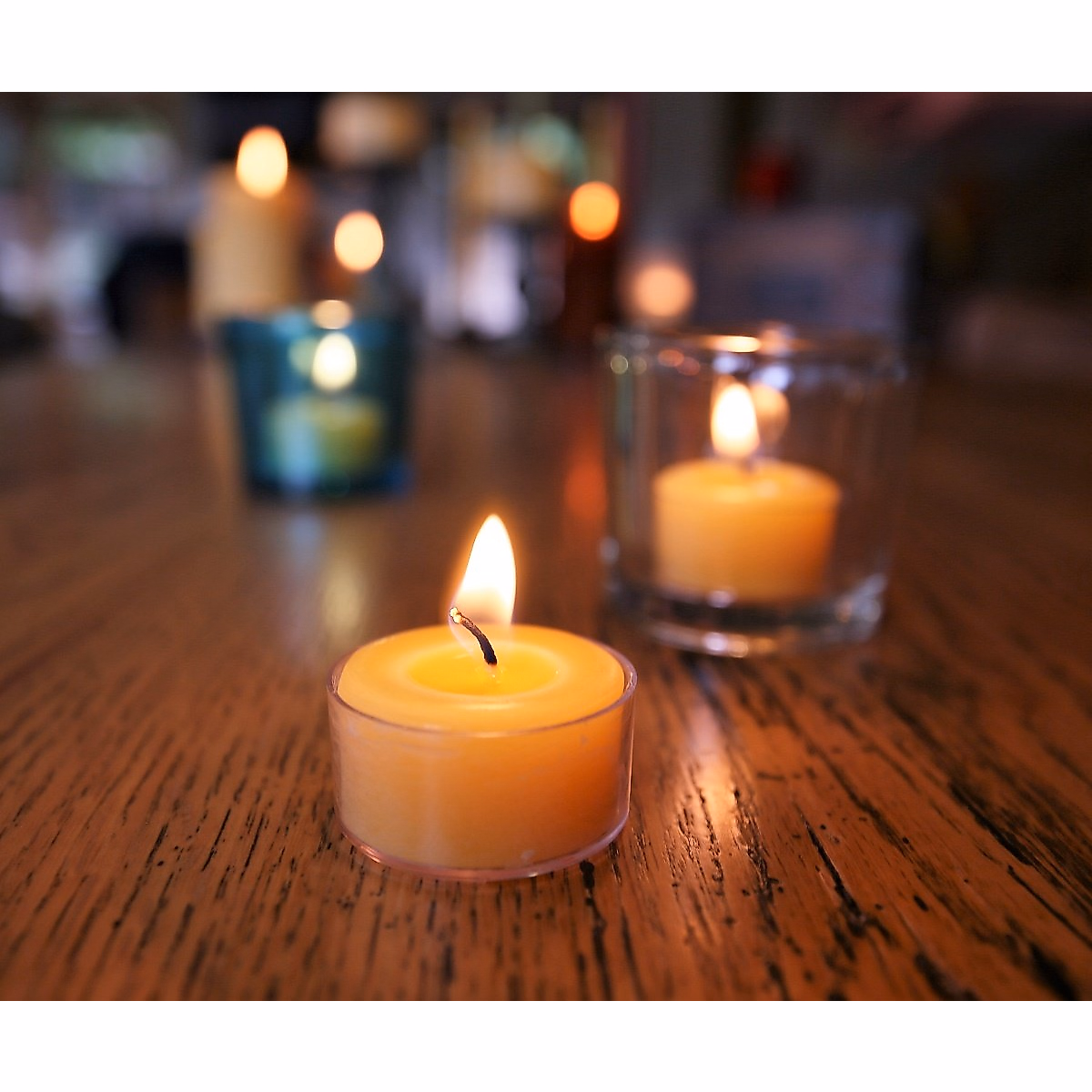 Bluecorn Beeswax 100% Pure Beeswax Tealight Candles | Natural Beeswax Candles, Yellow Tea Lights Candles | Long Burn (4-5 Hours) | Soy, Paraffin, & Fragrance Free, Bulk 24-Pack | Handmade in Colorado