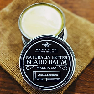MNSC Small Batch Vanilla Bourbon Beard Balm for a Naturally Better Beard - All-Natural Beeswax and Plant-Based Oils, Petroleum-Free, Hypoallergenic, Handmade in USA