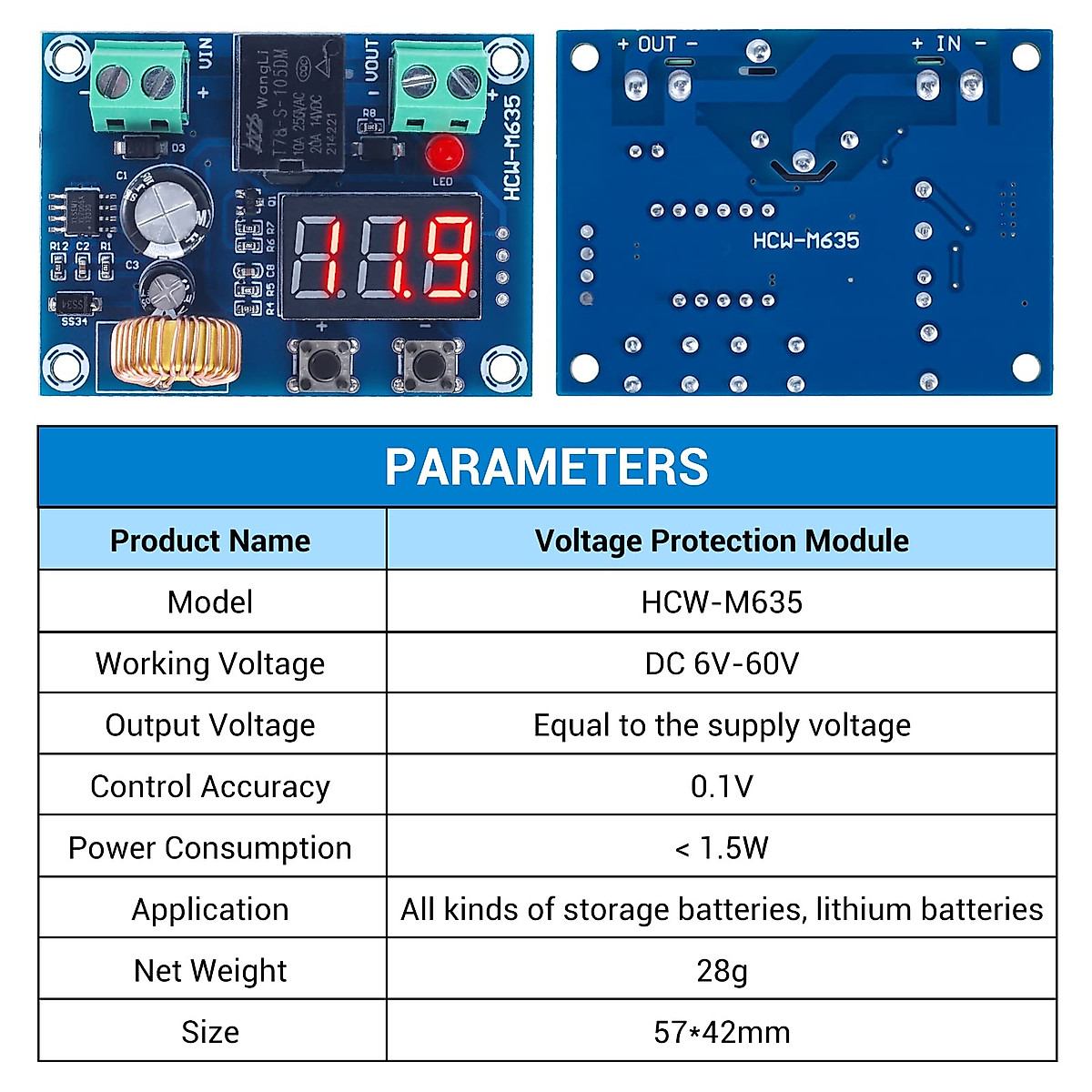 2 PCS Low Voltage Cutoff, Icstation DC 12V-36V Low Voltage Disconnect 20A Over Discharge Protection Low Voltage Protector Disconnect Switch Module for Lead Acid Lithium Battery Solar Panel Light