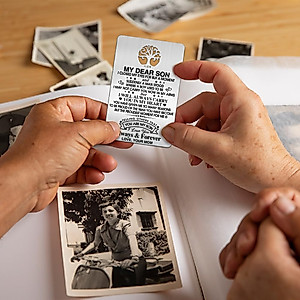 Mhfpl To My Son I Love You Wallet Card, Engraved Metal Wallet Insert Card Love Notes from Mom, Gifts for Son with Inspirational Quote, Graduation Birthday coming of age Wedding Christmas Gifts