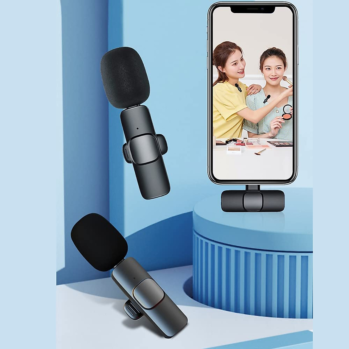 mcoplus 2Pack Plug and Play Wireless Lavalier Microphone for iPhone iPad,2 Clip-on Mics for iPhone Video Recording, YouTube, Interview, TikTok, Vlog, Live Stream,YouTube