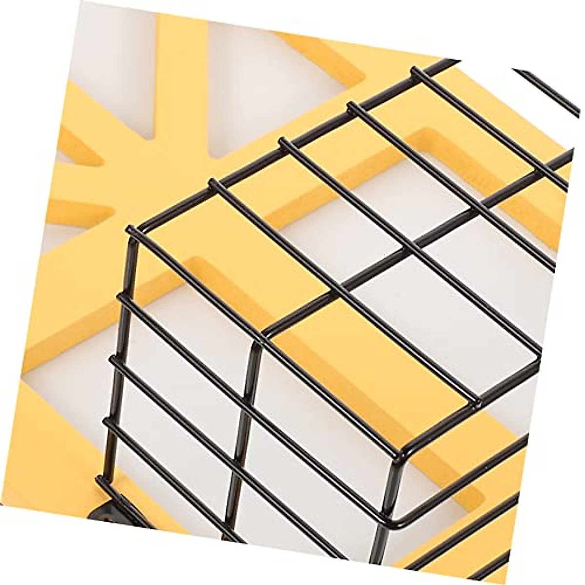 HOMSFOU Holder Design Storage Caddy Bin Wall Bathroom Wire Pot Shampoo Kitchen Home Versatile Hanging Action Farmhouse Rack Shelves Yellow Iron Simple Shelf Floating Multi-functional