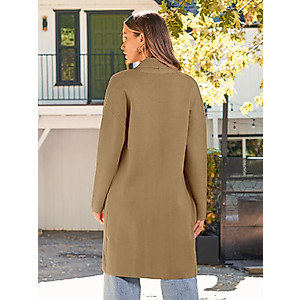 LILLUSORY Women's Oversized Long Cardigan Sweaters 2024 Fall Trendy Coatigan Jackets Knit Business Casual Outfits Camel
