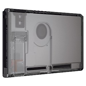 eXtremeRate Back Plate for Nintendo Switch Console, NS Joycon Housing Shell (D-Pad Version) with Colorful Buttons, DIY Replacement Shell for Nintendo Switch - Clear Black