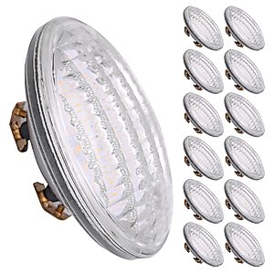 PAR36 LED 8W Light Bulb Outdoor Garden Landscape Lighting Low Voltage 12V AC DC AR111 G53 Underwater Industrial Waterproof IP65 Flood Lamp 2700K Warm White 12 Volt Swimming Pool Lights Value 12 Pack