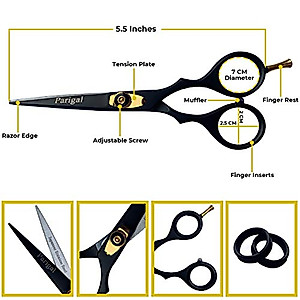 Hair Cutting Scissors Professional Hair Shears 5.5" - Razor Edged Durable Hair Cutting Tools - Handcrafted Barber Scissors in Japanese Stainless Steel - Scissors for Hair Cutting Men & Women