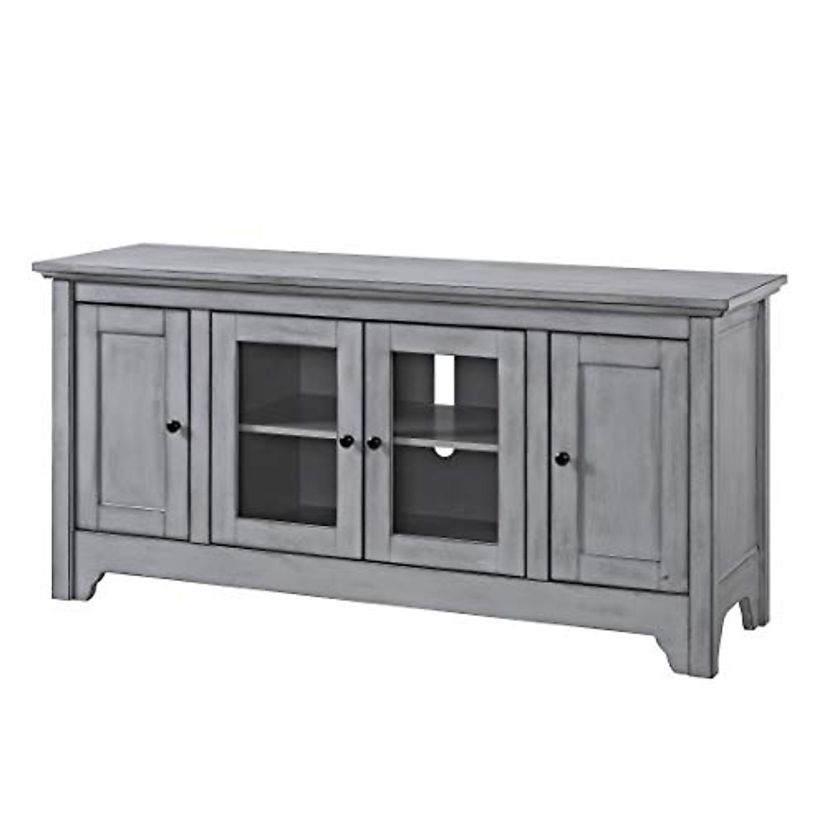 Walker Edison Wood Universal TV Stand with Storage Cabinets for TV's up to 58" Flat Screen Living Room Entertainment Center, 52 Inch, Grey