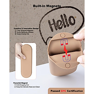 Hitseon Silicone Pencil Case Aesthetic, Soft Magnetic Portable Pen Case for Pencil Tools Organizer, Durable Easy to Clean Pencil Box for Boys Girls Adults School Office (Black)