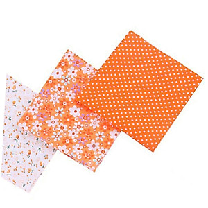 2 Packs Linen Fabric for Clothing Knit Fabric DIY Crafts Printed Linen Fabric Fat Quarters Fabric Bundles Orange Quilting Squares DIY Cloth DIY Flower Cloth Pattern Cloth Flowers