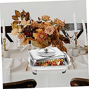 Homoyoyo 1pc Buffet Tray Heated Suit Snack Set Pan with Lid Chafing Trays Warming Tray with Lids Buffet Food Trays Simple Tray Kitchen Food Holder Classic Food Holder Steam Chocolate Plate