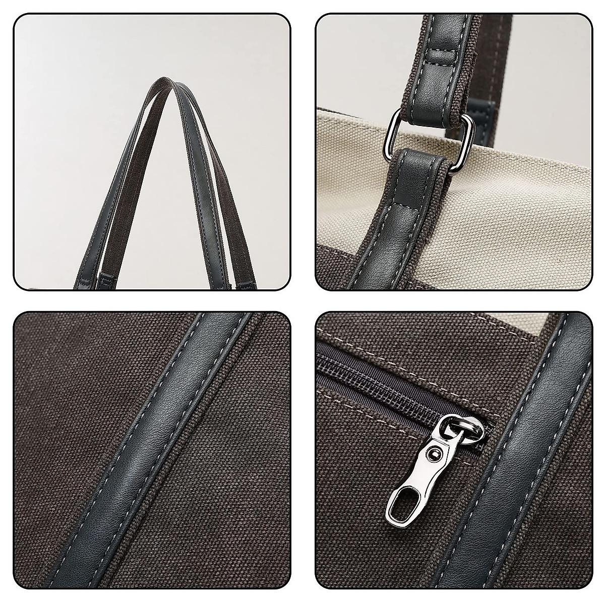 ZDawnn Vintage Woman Laptop Tote Bag,15.6 Inch Handbag Purse with Multiple Pockets.Suitable For Work and Daily using