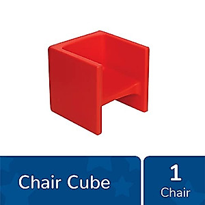 Children's Factory-CF910-008 Cube Chair for Kids, Flexible Seating Classroom Furniture for Daycare/Playroom/Homeschool, Indoor/Outdoor Toddler Chair, Red,1 set