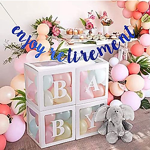 Starsgarden Enjoy Retirement Glittery Blue Banner, Happy Retirement, I'm Retired, Goodbye Tension Hello Pension, Goodluck We Will Miss You Retirement Party Hanging Paper flag(Blue Retirement)