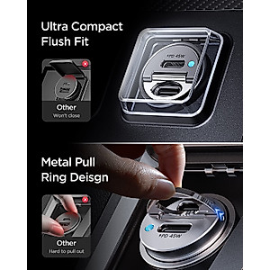 MRGLAS 90W USB C Car Charger,[Super Mini Metal] USB C Car Charger Fast Charging Adapter Dual PD Dual Port Type C Car Cigarette Lighter USB Charger Compatible iPhone 15 14 Pro Max iPad Samsung MacBook