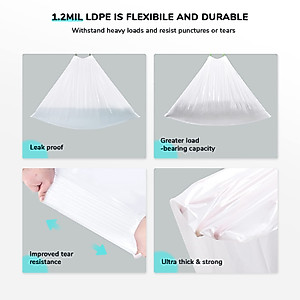 Bilibara 65 Count Drawstring Litter Box Liner Bags for Auto Self-Cleaning Litter Box, Extra Thick Leak Proof Cat Litter Replacement Waste Bags, Unscented, 18.1"W x 15.7"H, 3.5 Gal