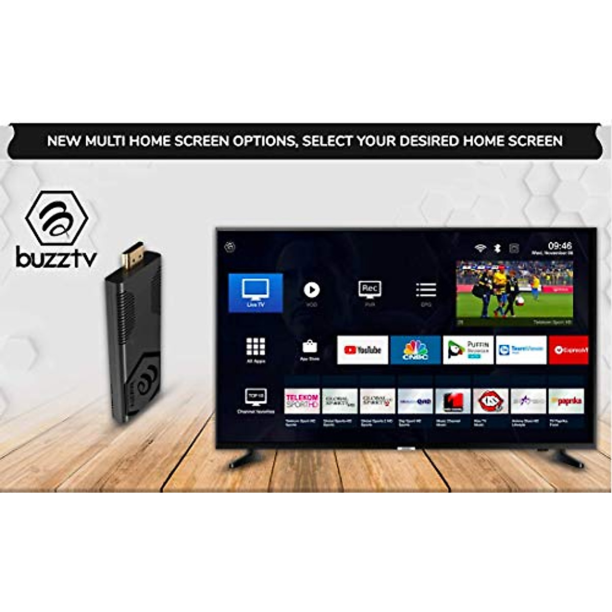 BuzzTV Vidstick ST4000 Android Stick 4K Ultra HD Android 9.0 InternetTV 2GB RAM 16GB HDMI