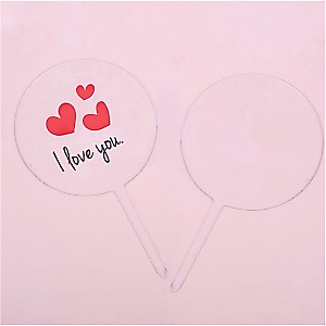 10 PCS 5 inch Acrylic Cake Toppers Blank DIY Birthday Cake Toppers for Wedding Engagement Birthday Party Graduation Anniversary Events Custom Printable Painted Cake Decorations