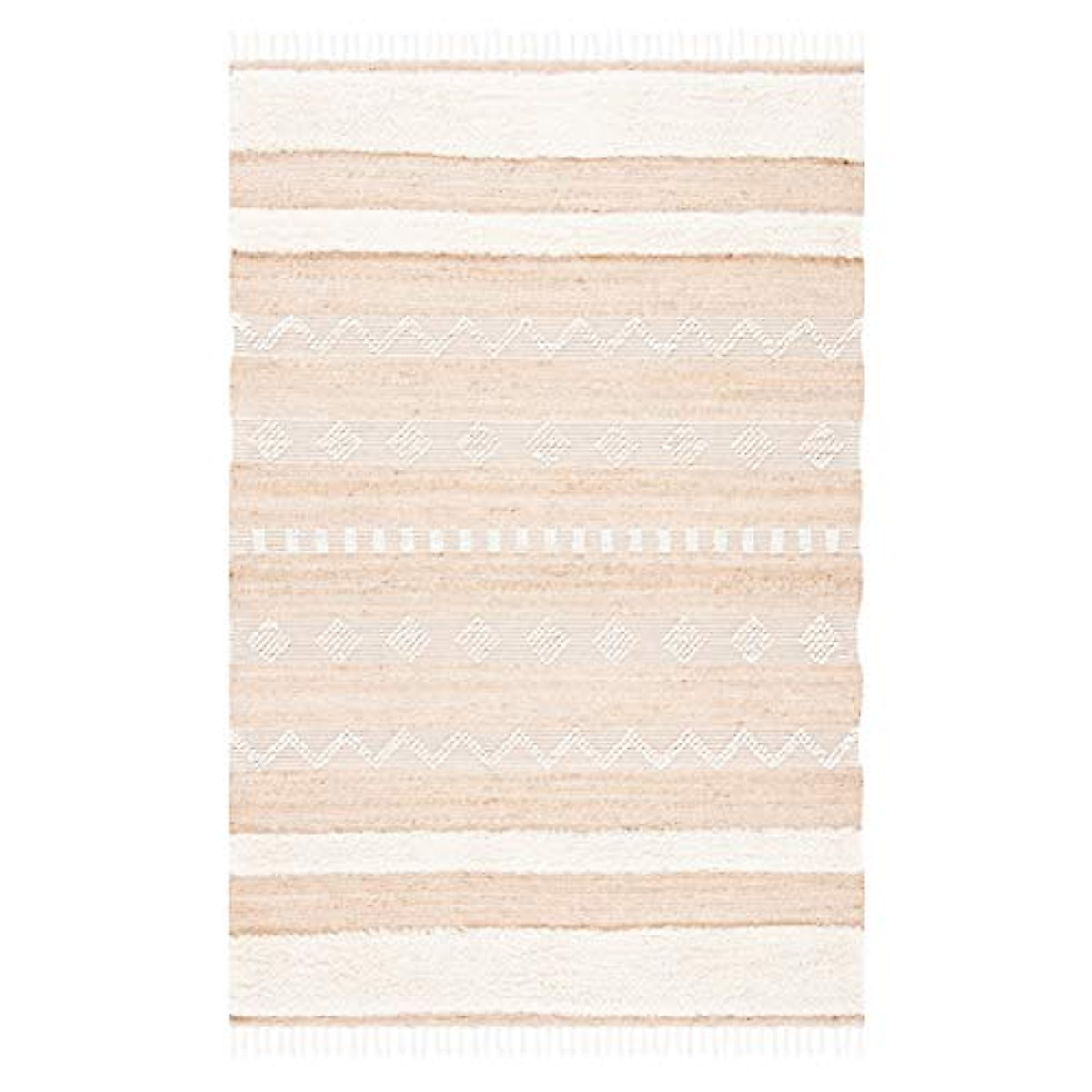 Safavieh Natura Collection Accent Rug - 4' x 6', Natural & Ivory, Handmade Jute, Ideal for High Traffic Areas in Entryway, Living Room, Bedroom (NAT123A)