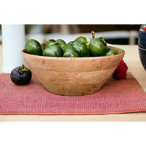 Alpha Living Home Wooden Bowl, Serving Bowl - Crafts Serve for Fruit's, Salads, Popcorn, Salad Spinner, Pasta, Soup, and Fruit - Bowls Looks Absolute Beautiful With Your Kitchen - 12 Inch Bowl