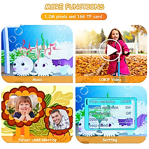 Kids Camera, iMoway Waterproof Video Cameras for Kids HD 1080P Kids Digital Cameras Camcorder with 16GB Memory Card, Card Reader and Floating Hand Grip (Pink)